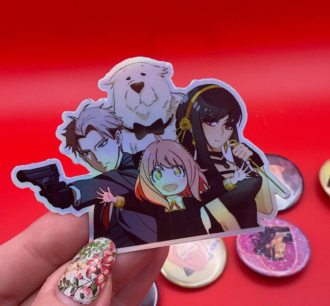 Spy Anime Sticker Gift Waterproof Holographic Decal for Water Bottles ...