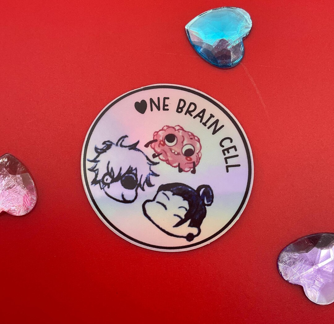 JJK One Brain Cell Sticker Set: Chibi Holographic Anime Decals - Etsy