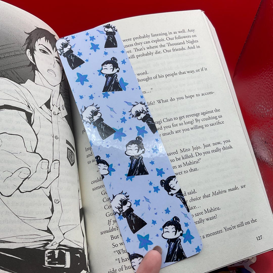 JJK Anime Chibi Sat0sug Bookmark Double Sided Laminated Giftholiday - Etsy