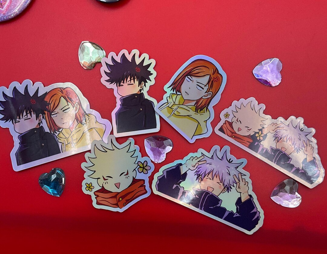 Jujutsu Anime JJK Sticker Pack Set Gift Holographic Waterproof Water ...