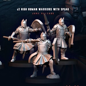 6x High Humans Warriors With Spears & Shields - Etsy