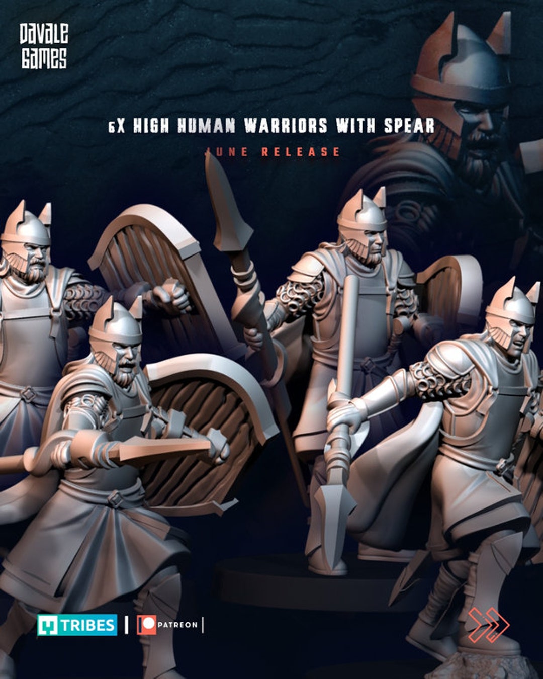 6x High Humans Warriors With Spears & Shields - Etsy