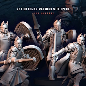 6x High Humans Warriors With Spears & Shields - Etsy