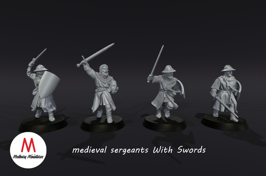 Medbury Miniatures Medieval Sergeants With Swords - Etsy