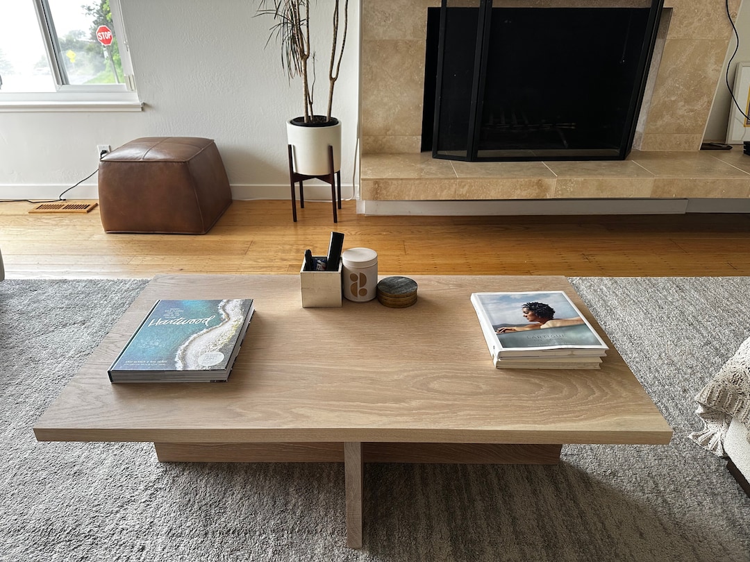 Modern White Oak Coffee Table - Etsy
