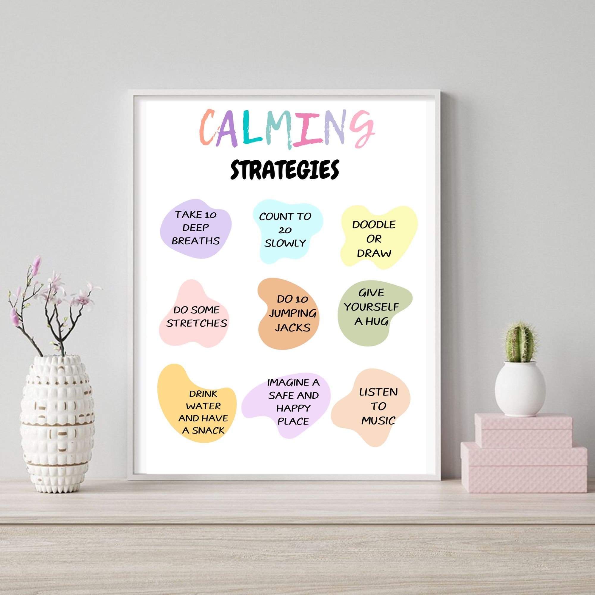 Printable Calming Techniques for Kids Poster, Calm Down Corner ...