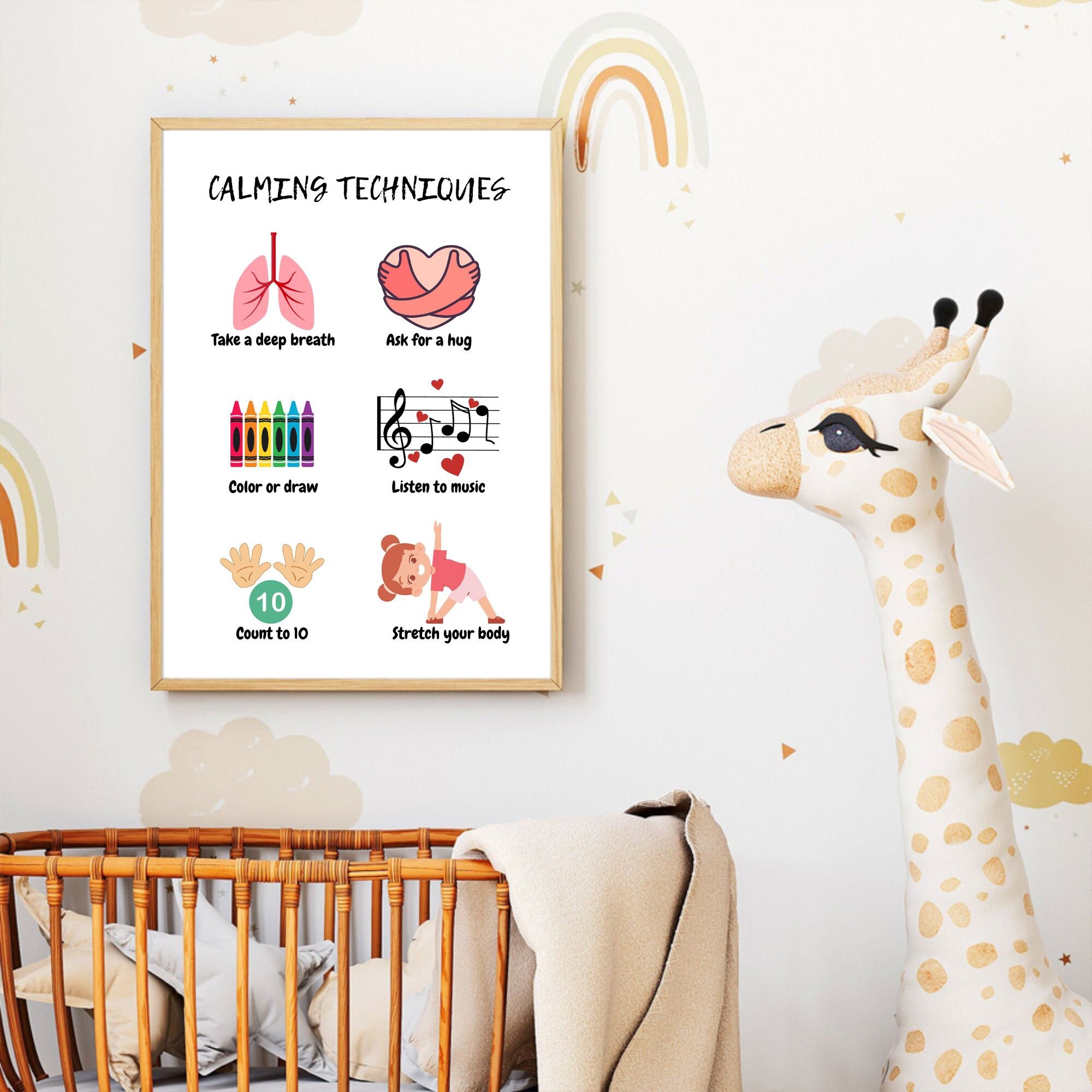 Printable Calming Techniques for Kids Poster, Keeping Calm Printable ...