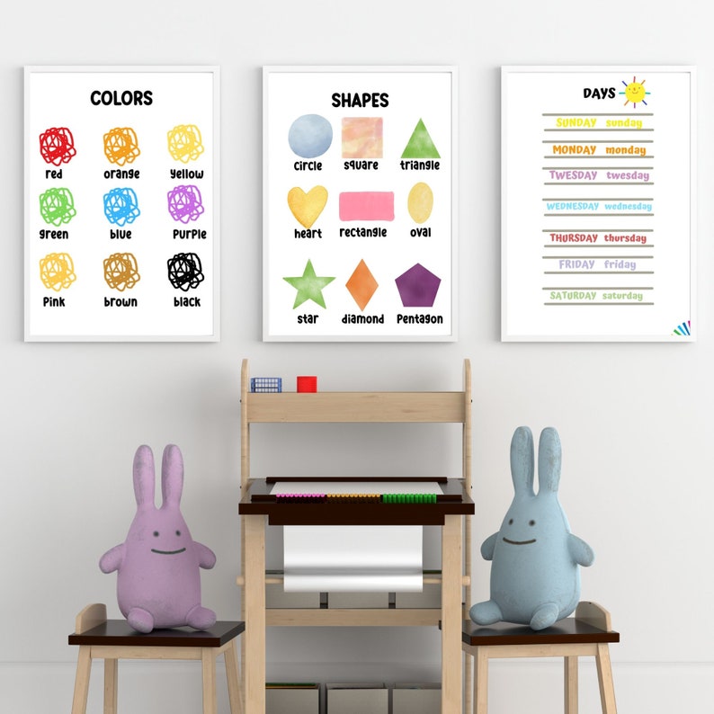Printable Wall Art Shapes Educational, Educational Poster Shapes ...