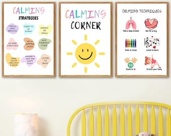 Printable Calming Techniques for Kids Poster, Keeping Calm Printable ...