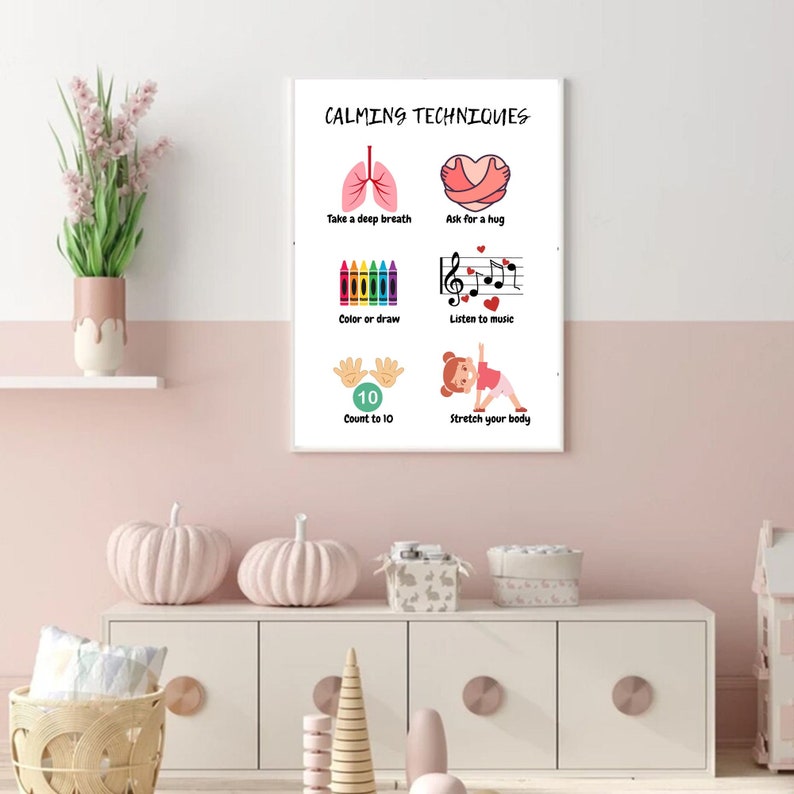 Printable Calming Techniques for Kids Poster, Keeping Calm Printable ...