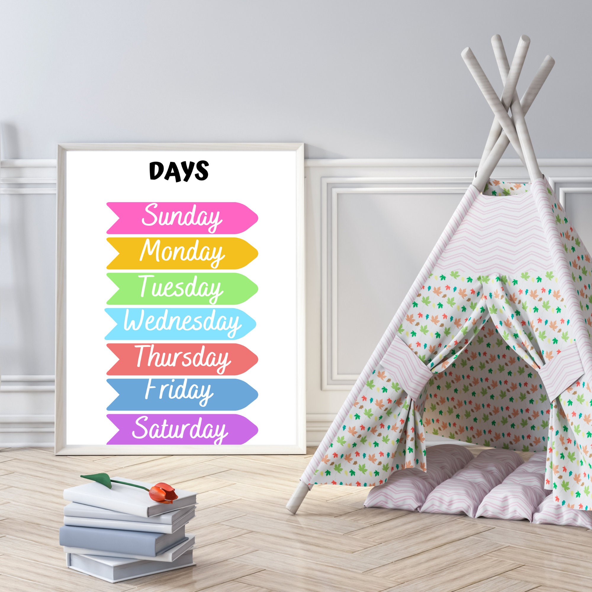 Educational Posters for Toddlers, Abc Print, Days of the Week, Alphabet ...