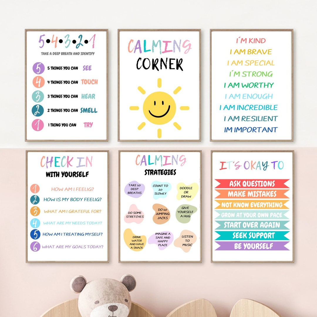 Printable Calming Techniques for Kids Poster, Calm Down Corner ...
