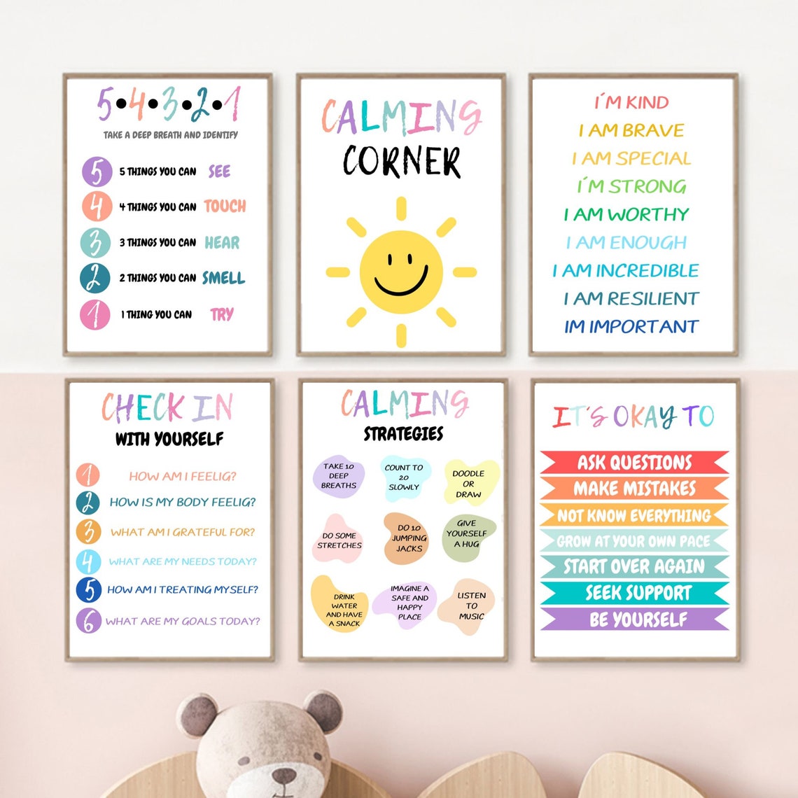 Printable Calming Techniques for Kids Poster, Calm Down Corner ...