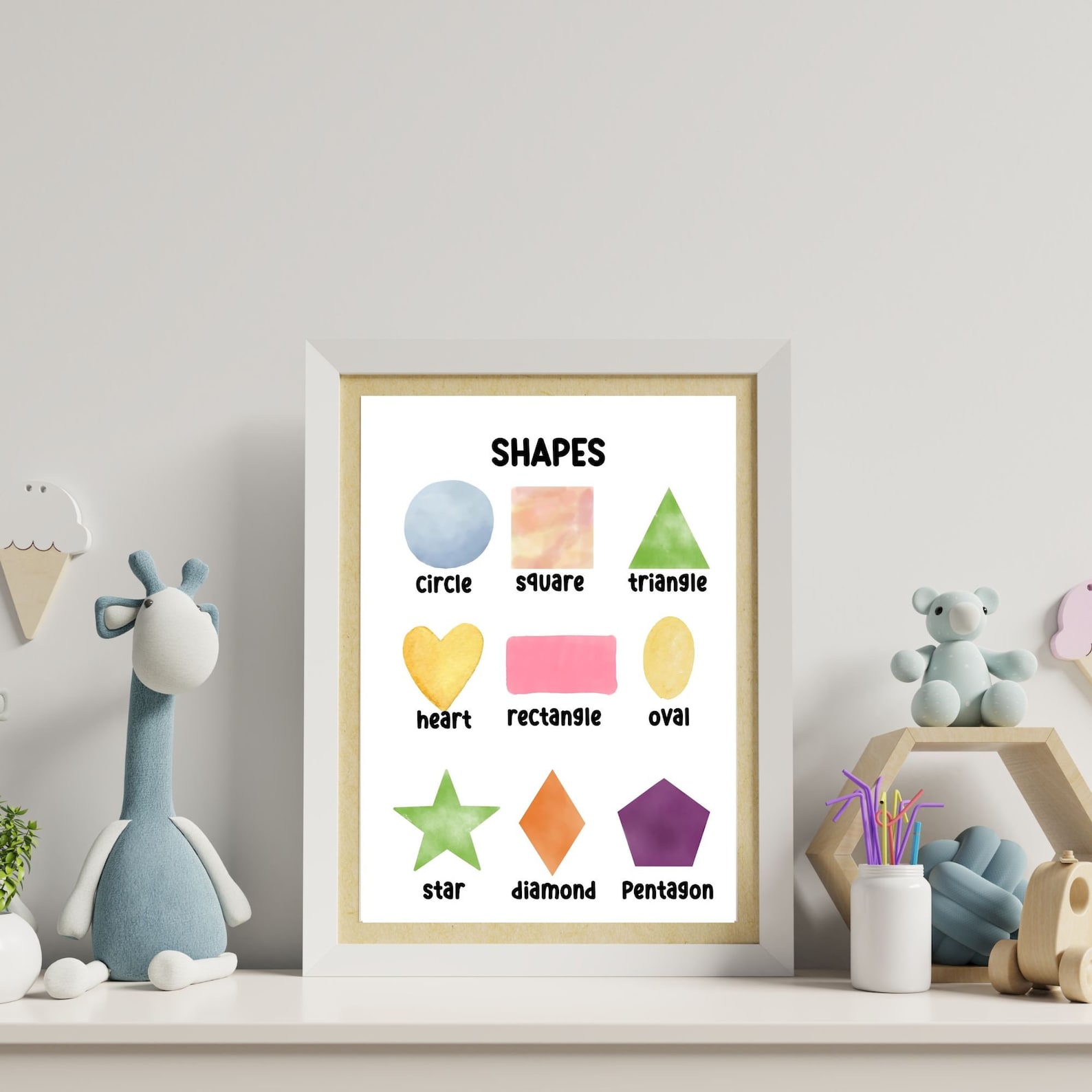 Printable Wall Art Shapes Educational, Educational Poster Shapes ...
