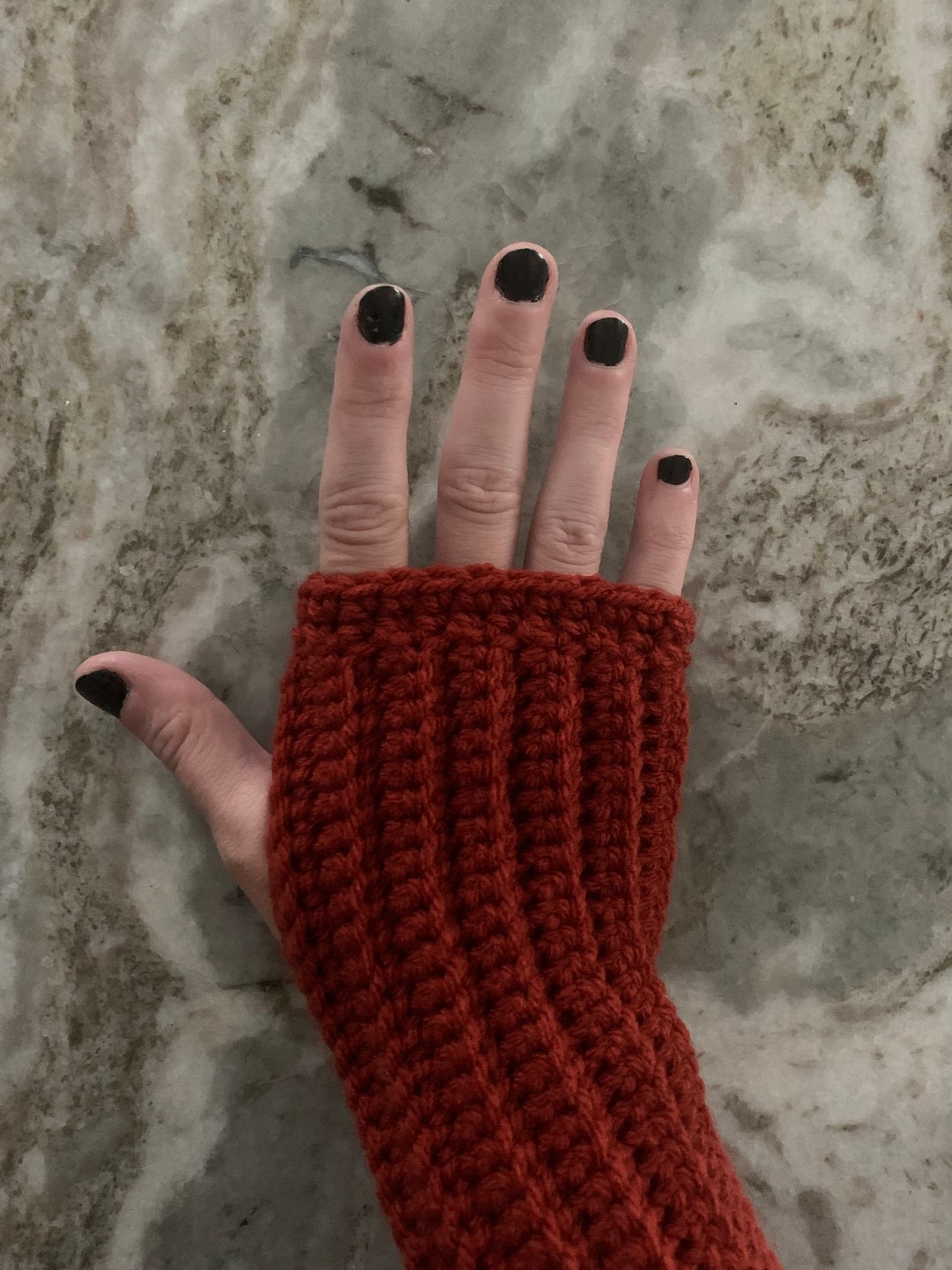 Red Fingerless Crochet Gloves - Etsy