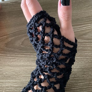 Fishnet Crochet Gloves - Etsy