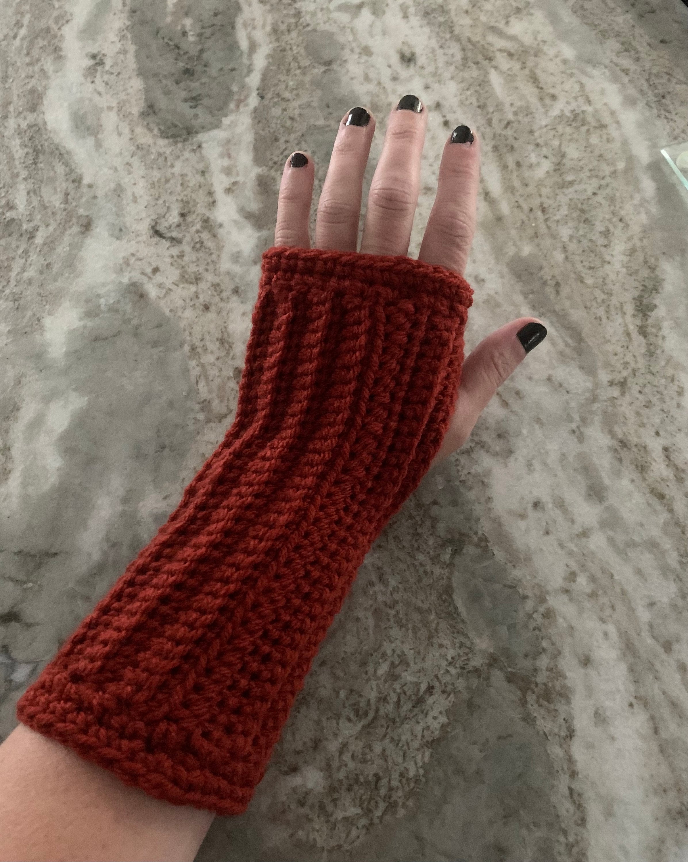 Red Fingerless Crochet Gloves - Etsy