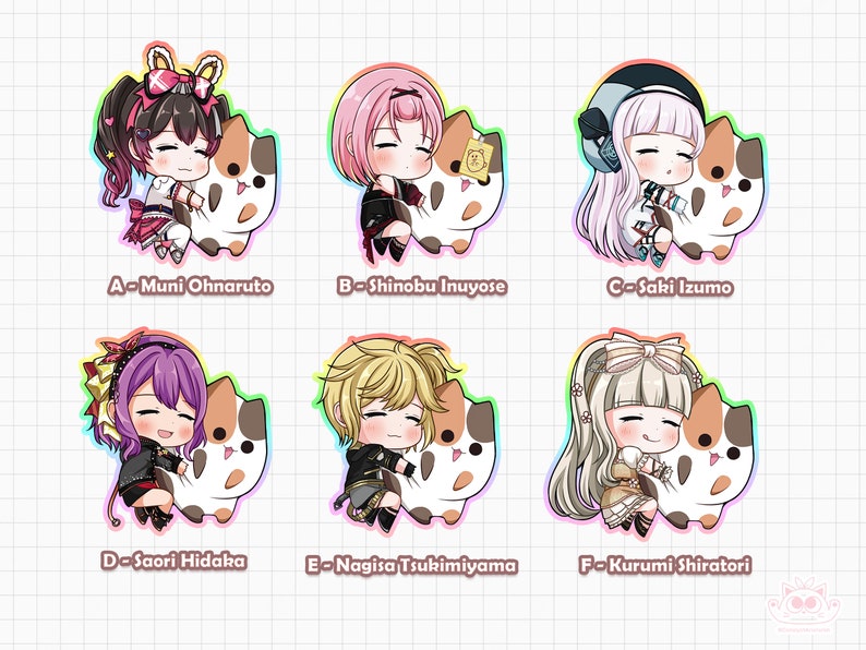 D4DJ 3 Holographic Stickers Nyochio Snuggle - Etsy