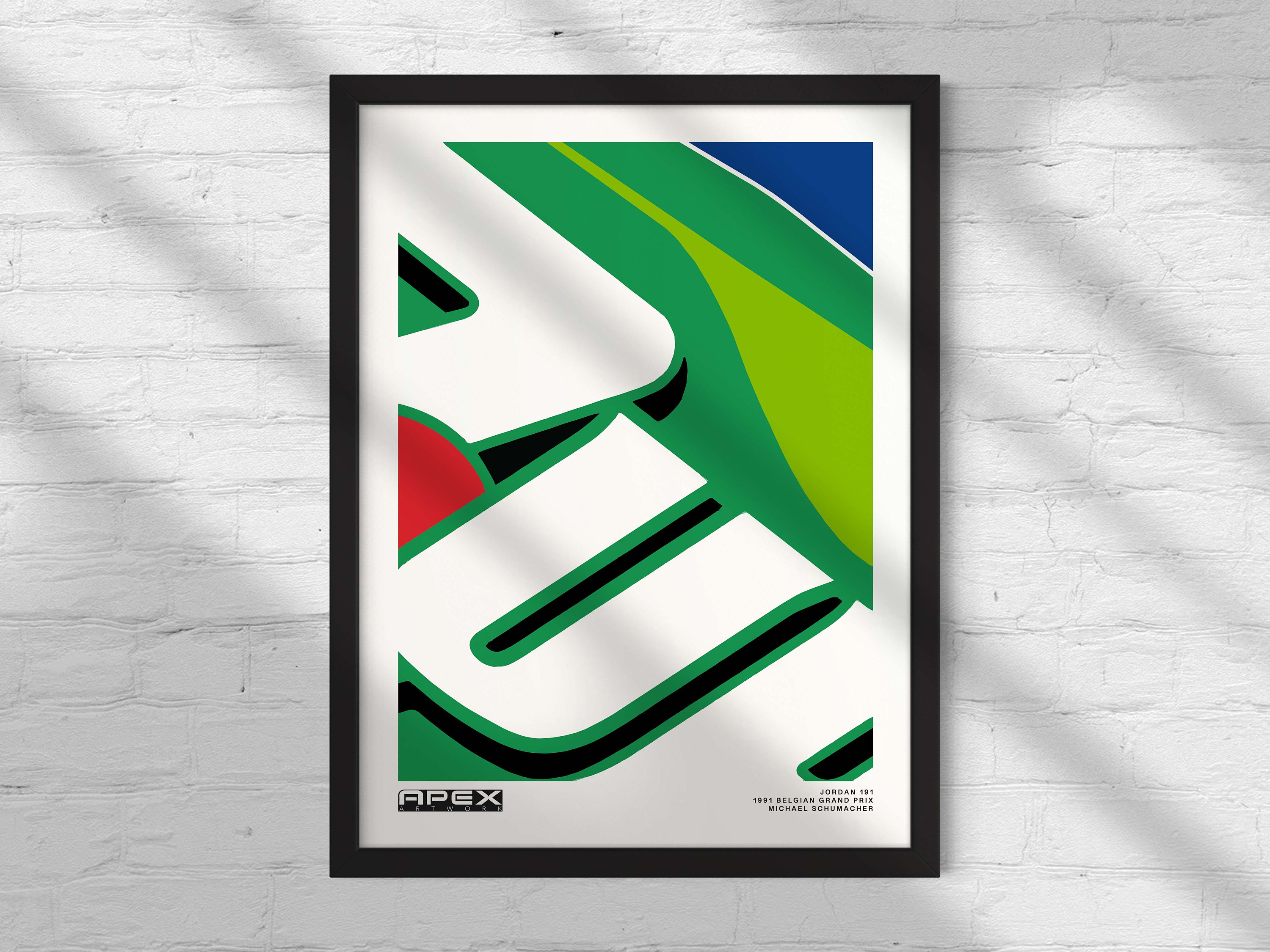 Jordan 191 F1 Car Livery Poster Print | 1991 Belgian Grand Prix ...