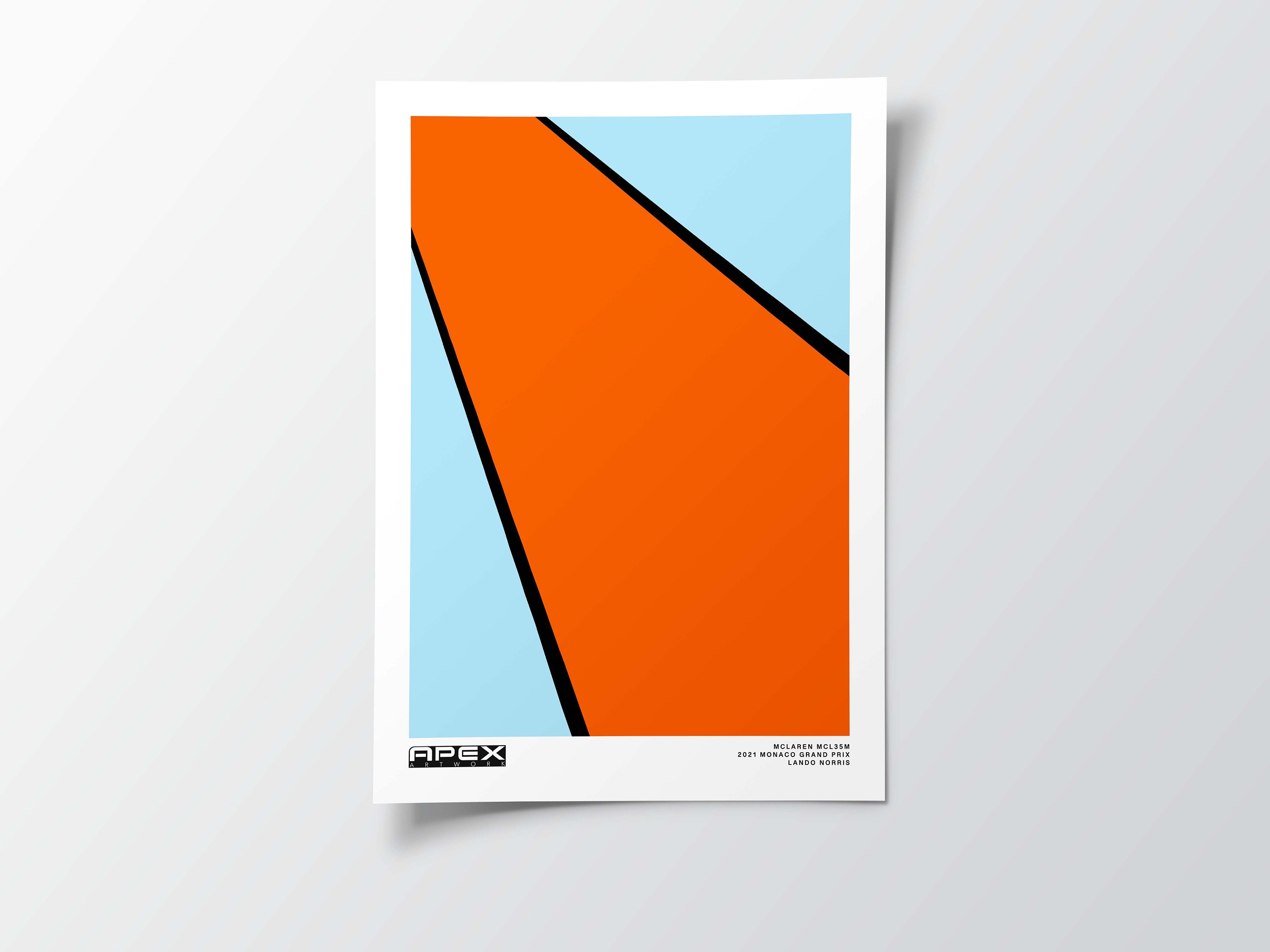 Mclaren MCL35M Gulf F1 Car Livery Poster Print | 2021 Monaco Grand Prix ...