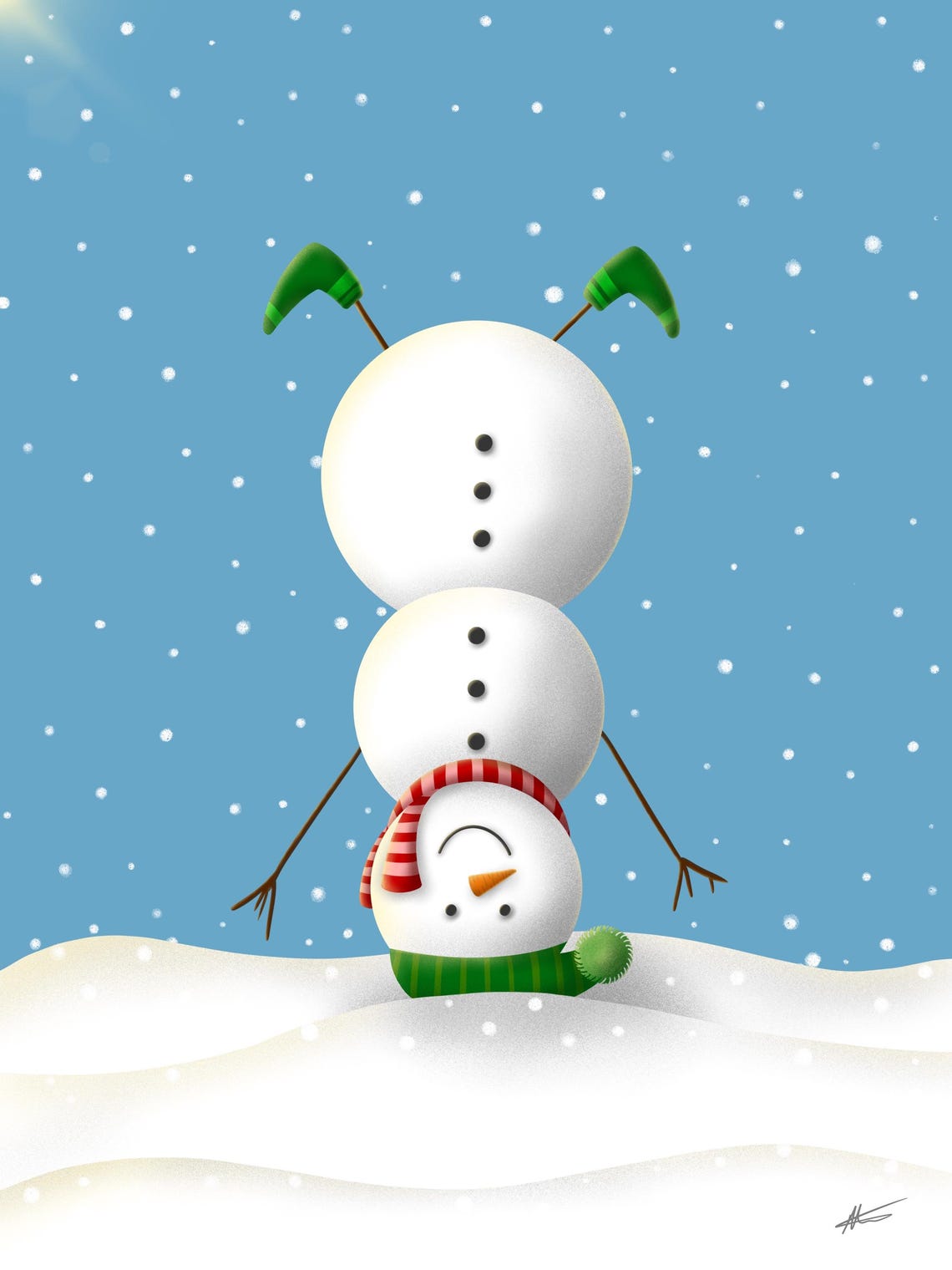 Upside Down Snowman - Etsy