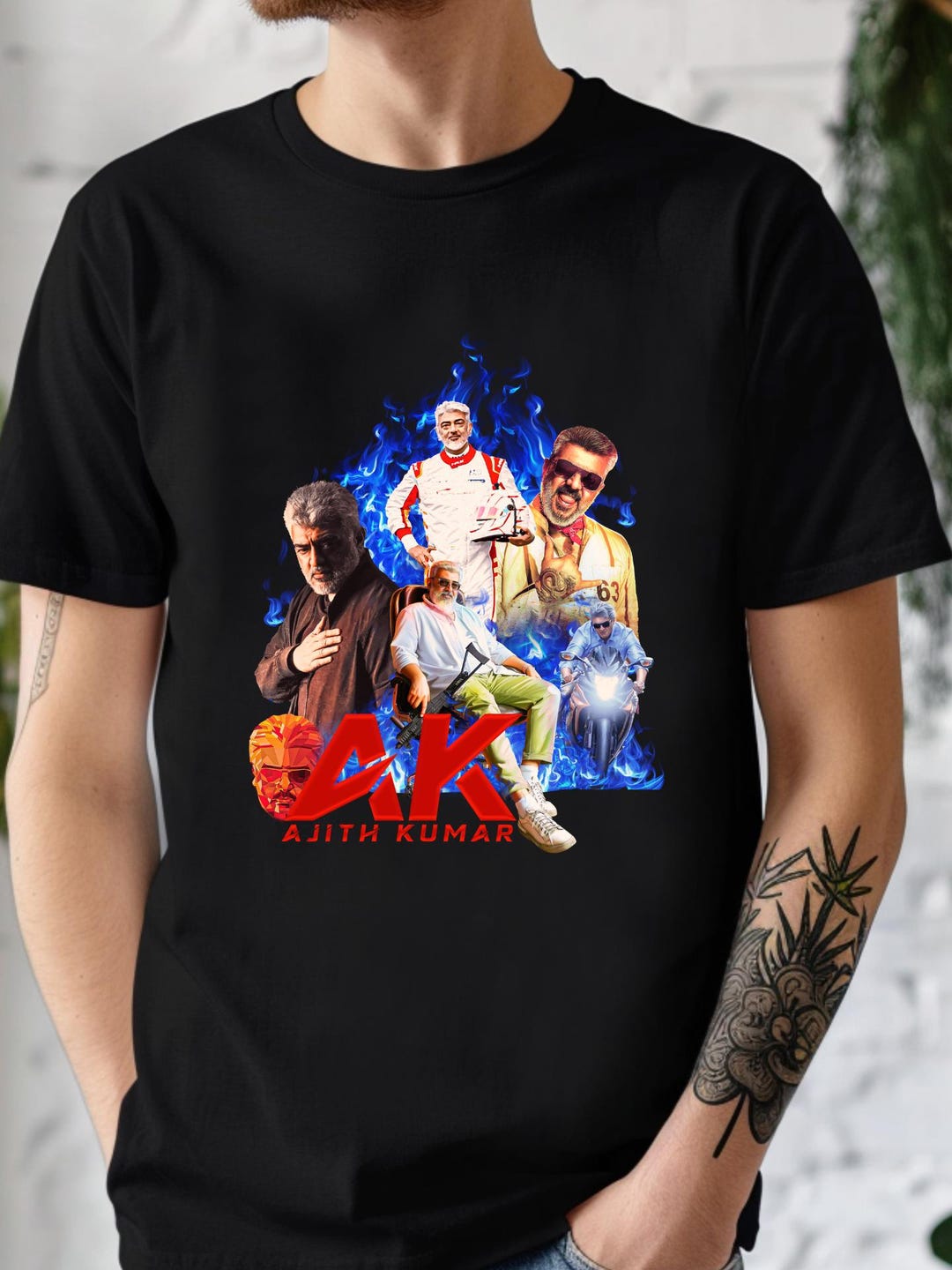 Ajith Kumar Iconic Tribute T-shirt Ajith Kumar Fan T-shirt Ultimate ...