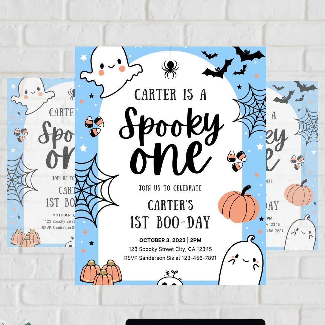 Spooky One Birthday Invitation, Editable First Birthday, Halloween ...