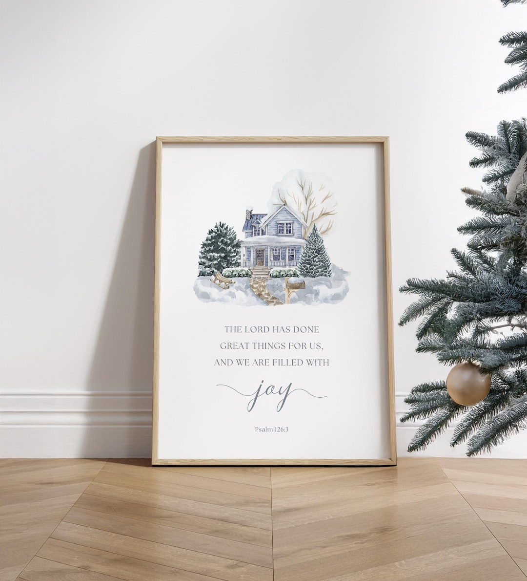 Christmas Bible Verse Print, Psalm 126:3, Christian Christmas ...