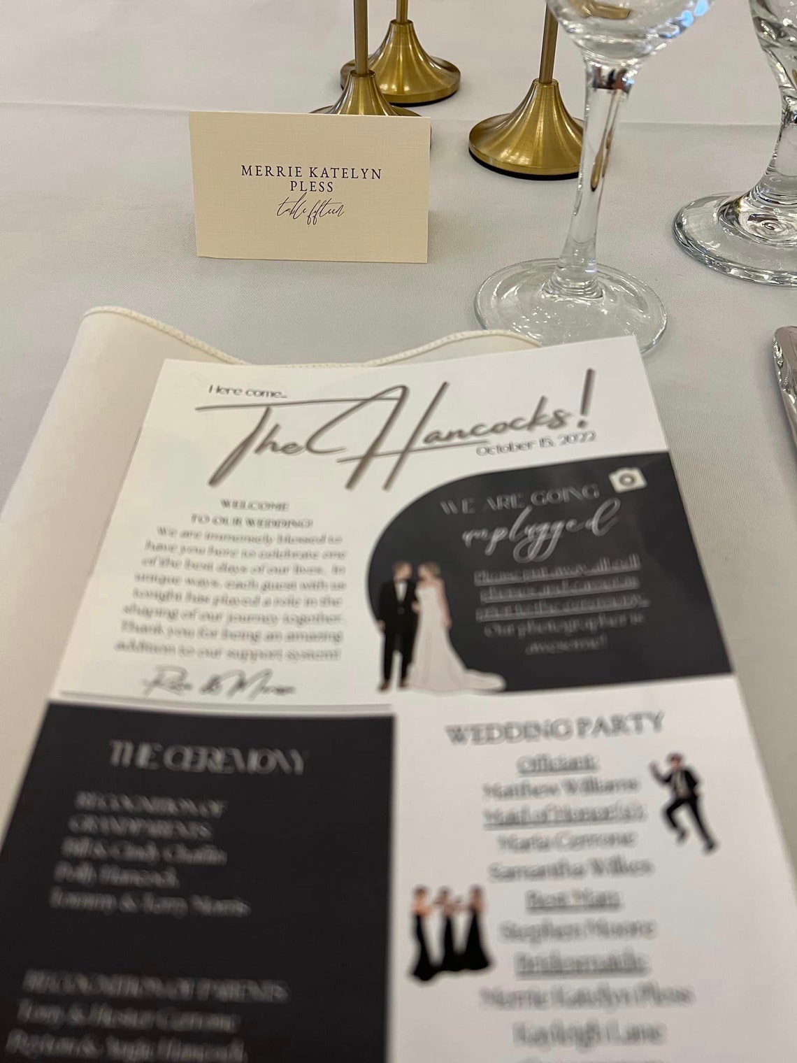 Printable Classic Wedding Program Flyer Template Download, Black, White ...