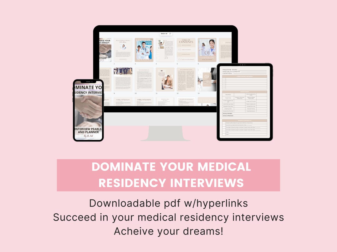 Residency Interview Workbook | Interview Preparation | Dominate Your ...