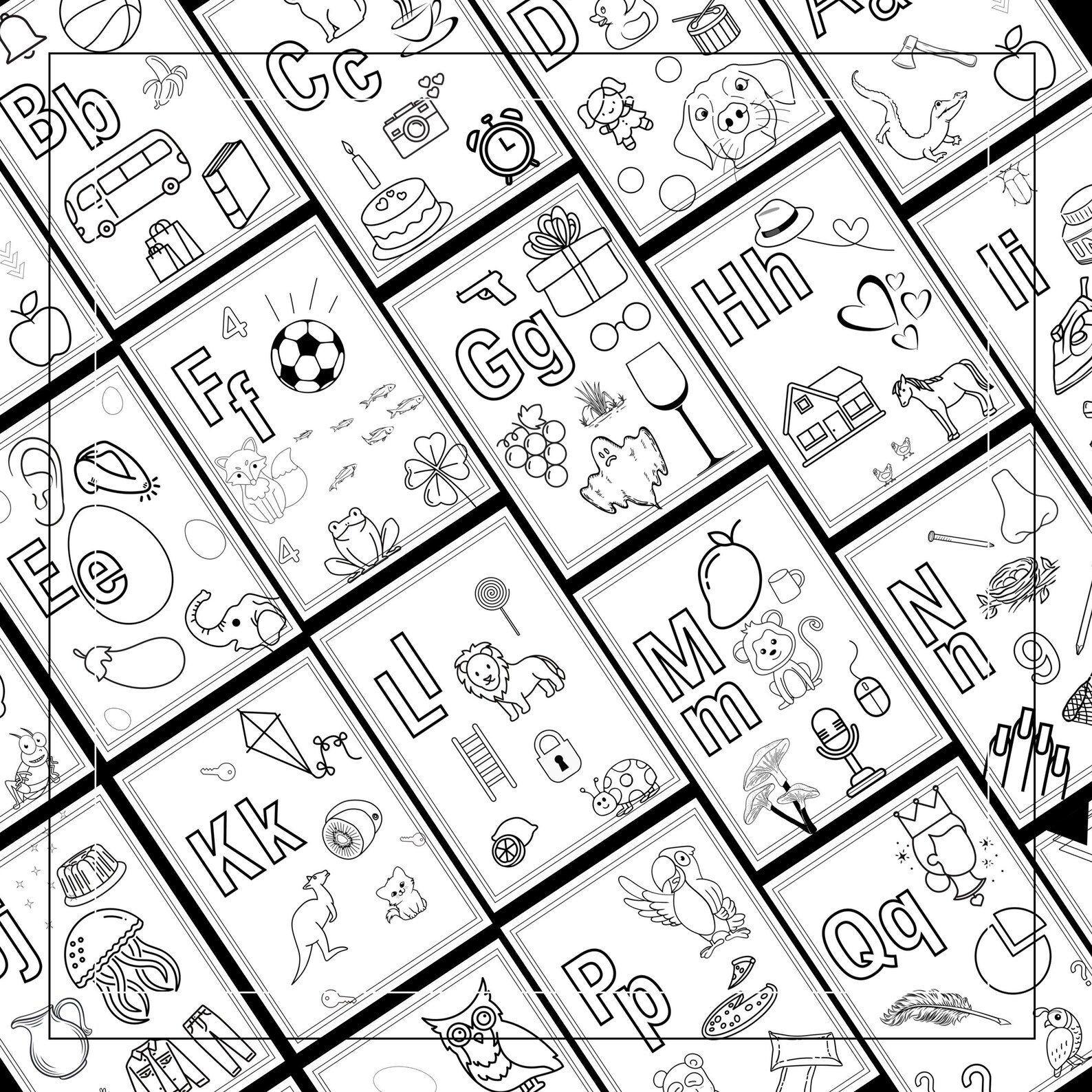 Printable ABC Book, DIY Baby Alphabet Book, Baby's First Alphabet Book ...