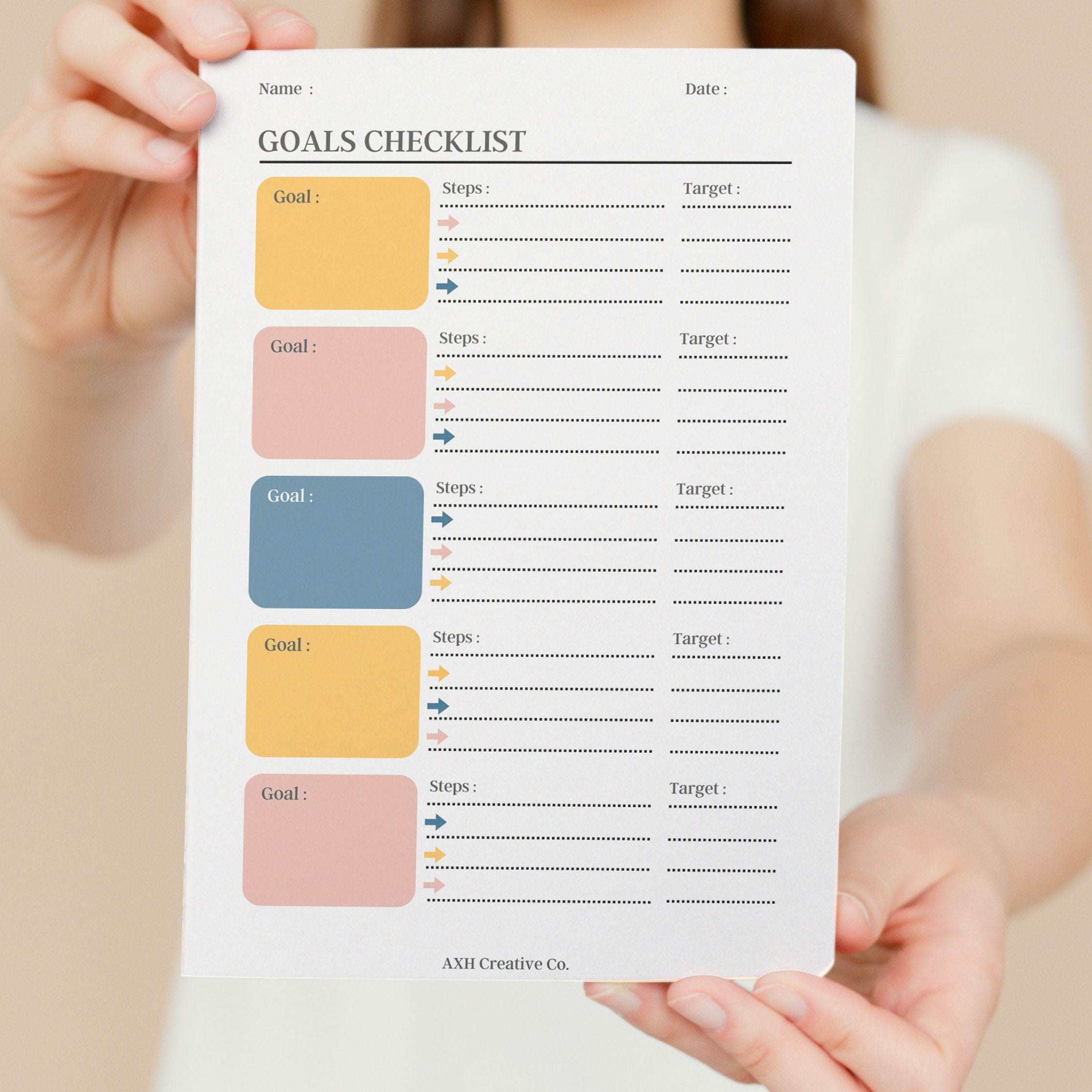Goal Planning Checklist With Extra Page for Notes–printable Goal ...
