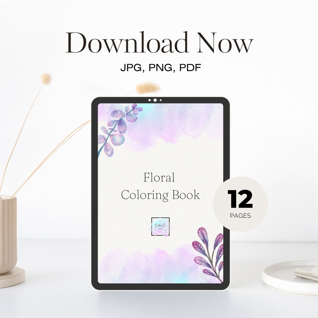 Floral Coloring Book -flower Coloring Pages - Printable - Digital ...