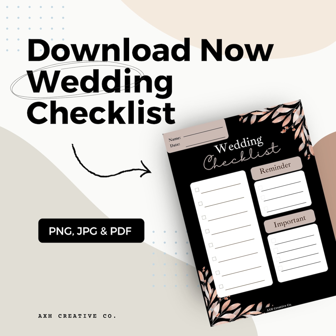Wedding Planning Checklist-wedding Organizer-wedding To-do List-wedding ...