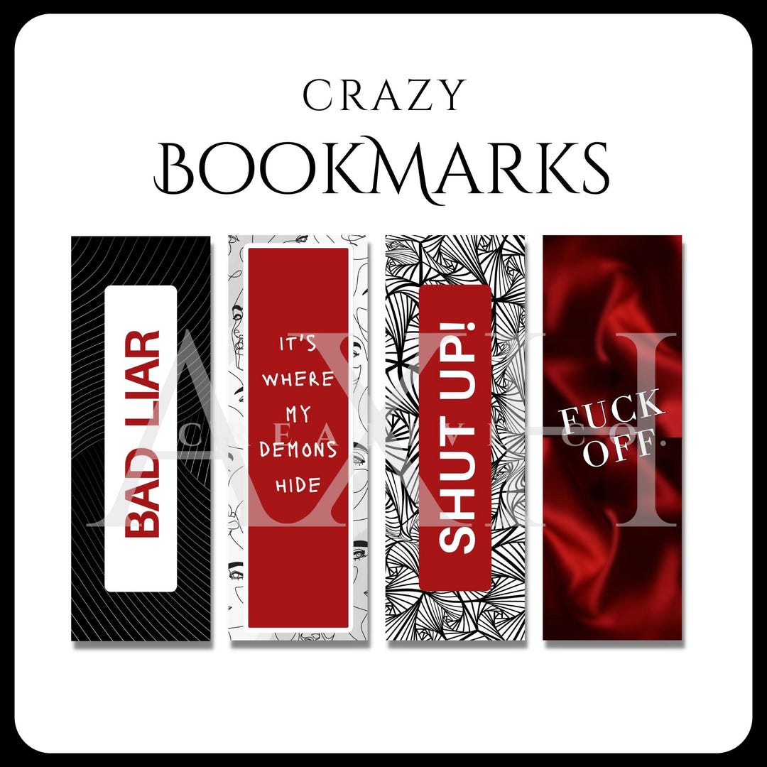 Crazy Bookmarks Set of 4-books Accessories-trendy Bookmarks-bookish ...