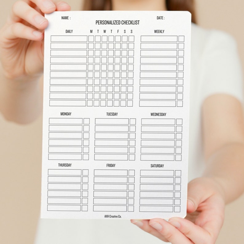 Personalized All-purpose Checklist-printable Planner-customizable Task ...