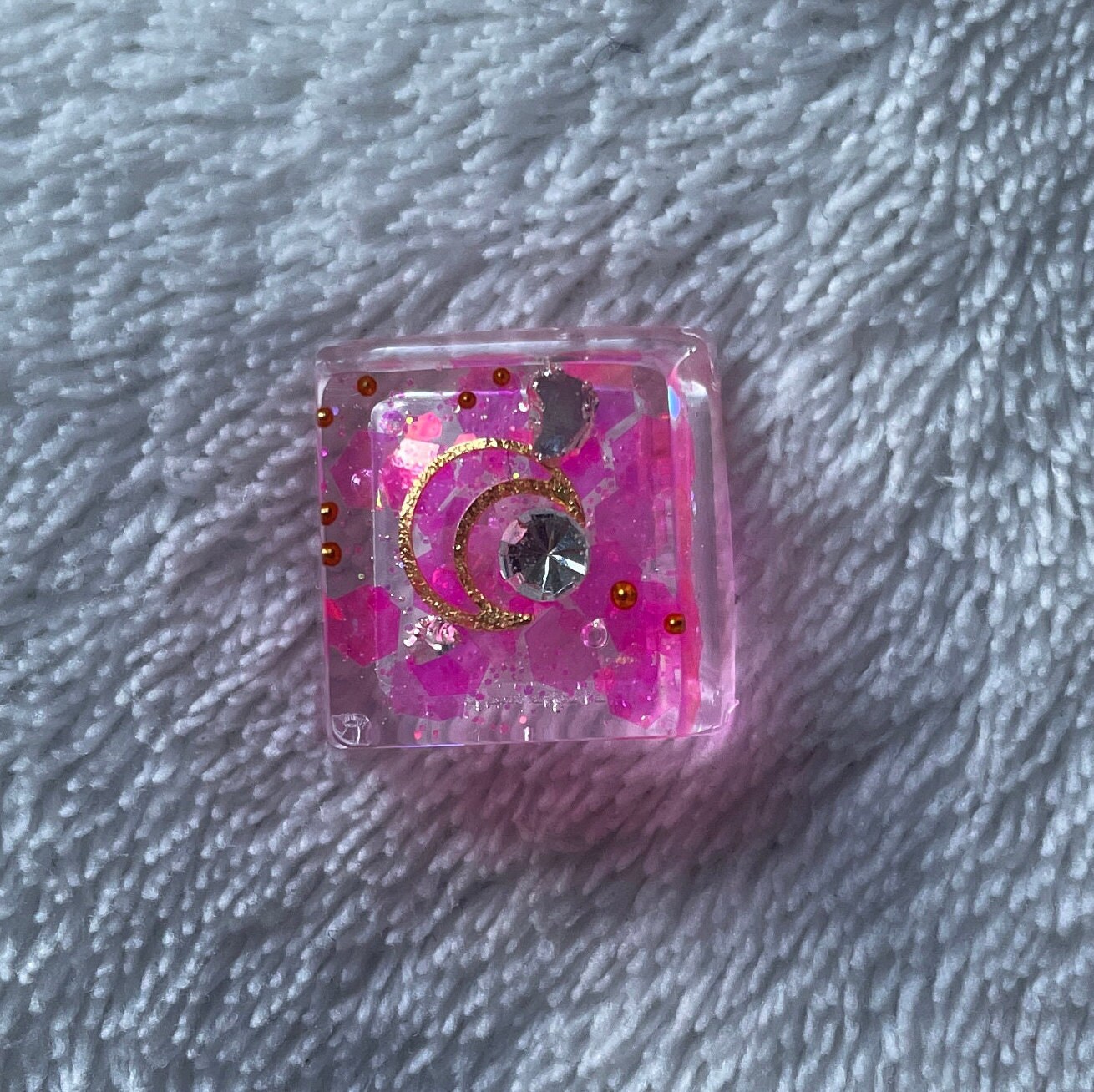Resin Keycap Pink Glitter Moon Star - Etsy