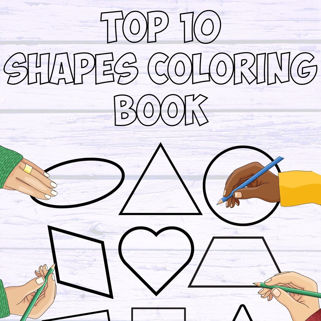 Top 10 Shapes Coloring Book Pages for Kids | Printable PDF - Etsy