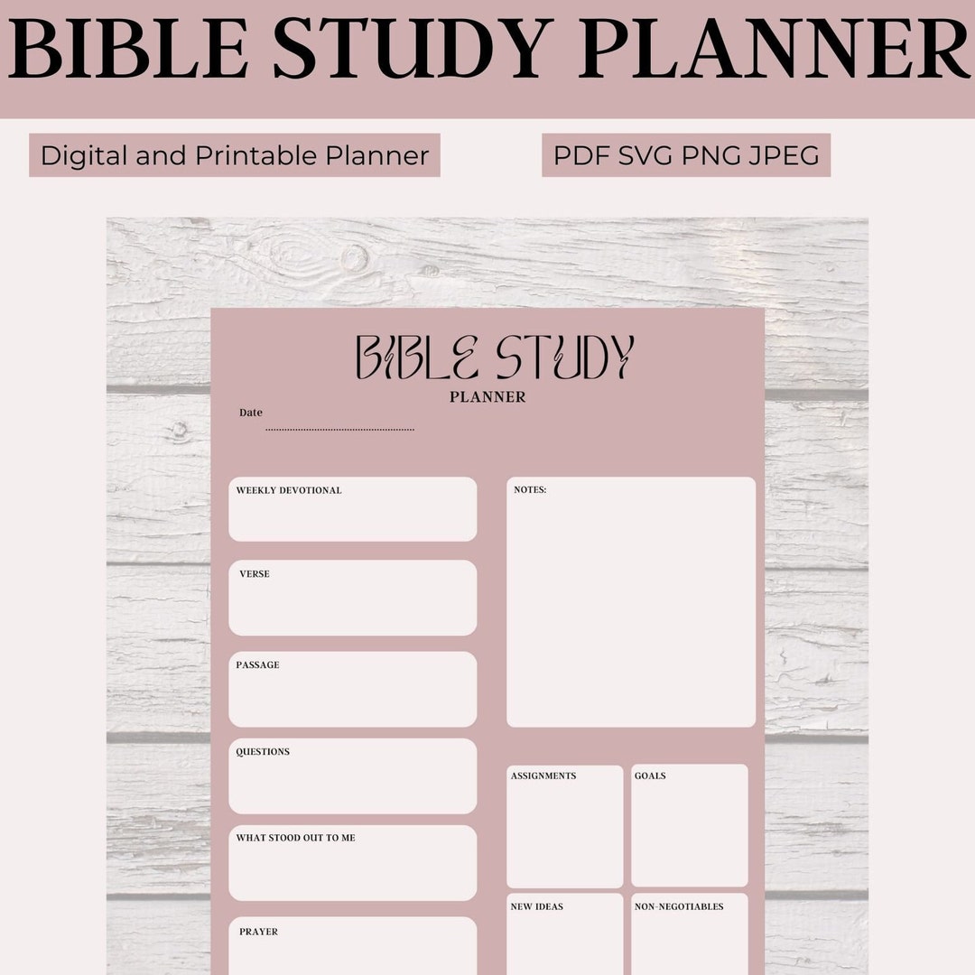 Bible Study Digital and Printable Planner - Etsy
