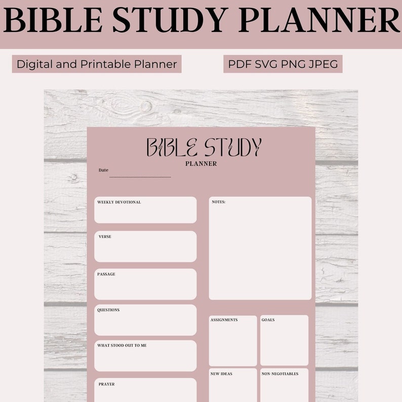 Bible Study Digital and Printable Planner - Etsy