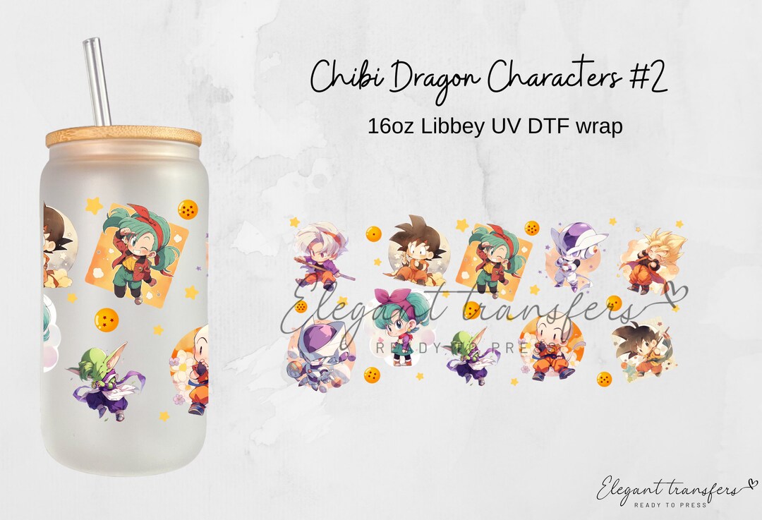 Chibi Dragon Characters 2 Wrap UV DTF 16oz Libbey Glass - Etsy