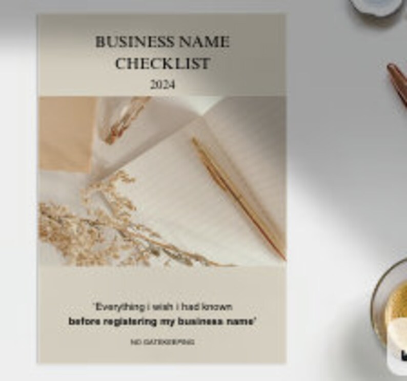 Business Name Checklist Printable PDF Editable Workbook Template How to ...