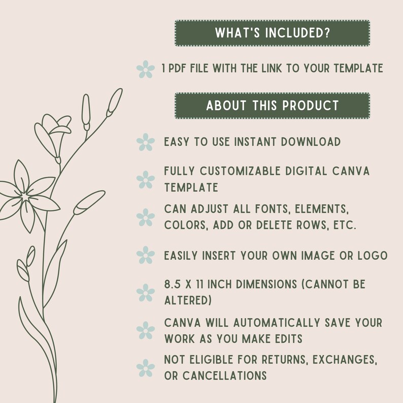 Simple Invoice Template, Editable Canva Business Template, Boho Printable Invoice, Neutral ...