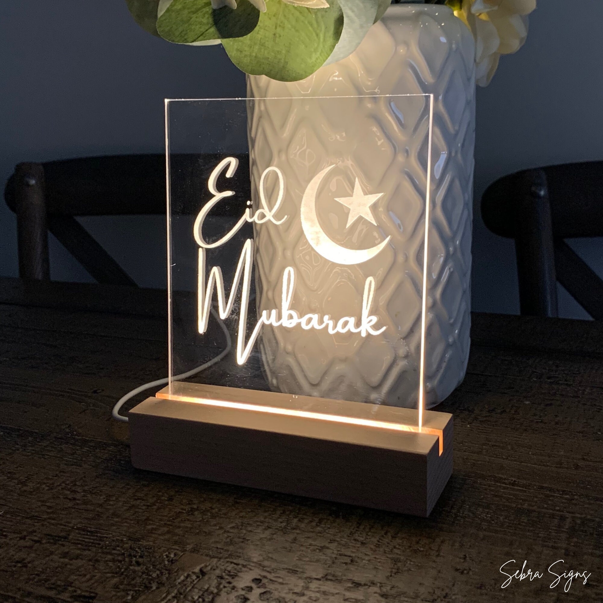 Eid Mubarak Sign LED Acrylic Light Islamic Table Decor - Etsy