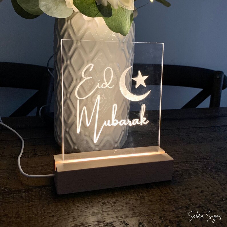 Eid Mubarak Sign LED Acrylic Light Islamic Table Decor - Etsy
