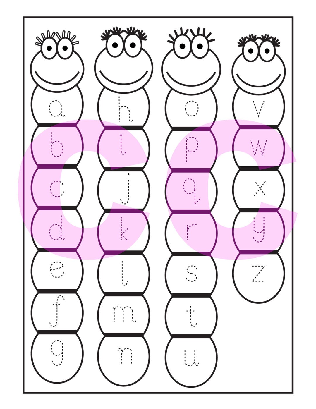 Lowercase Letter Tracing Worksheet for Kids | Preschool Handwriting ...
