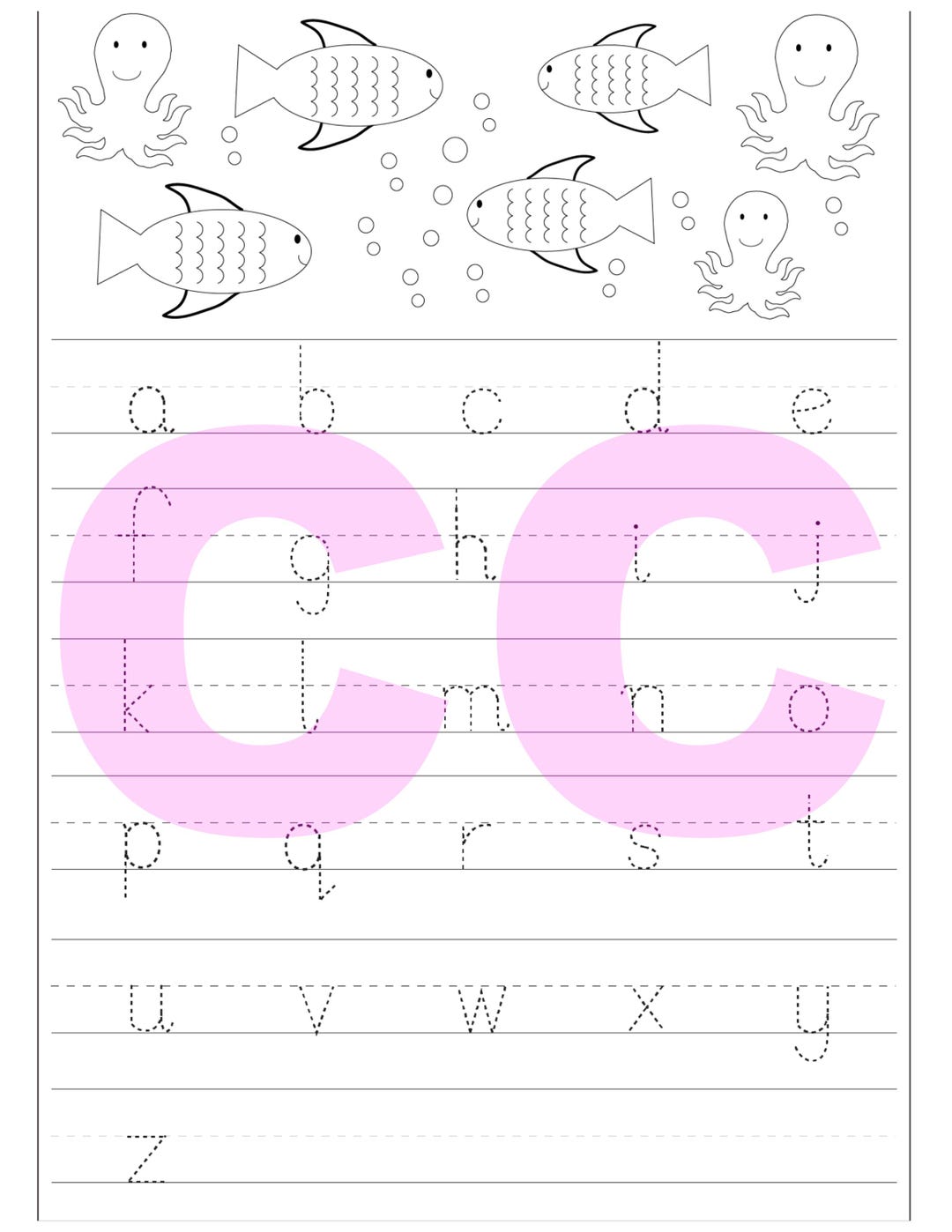 Lowercase Letter Tracing Worksheet | Small Alphabet Handwriting ...