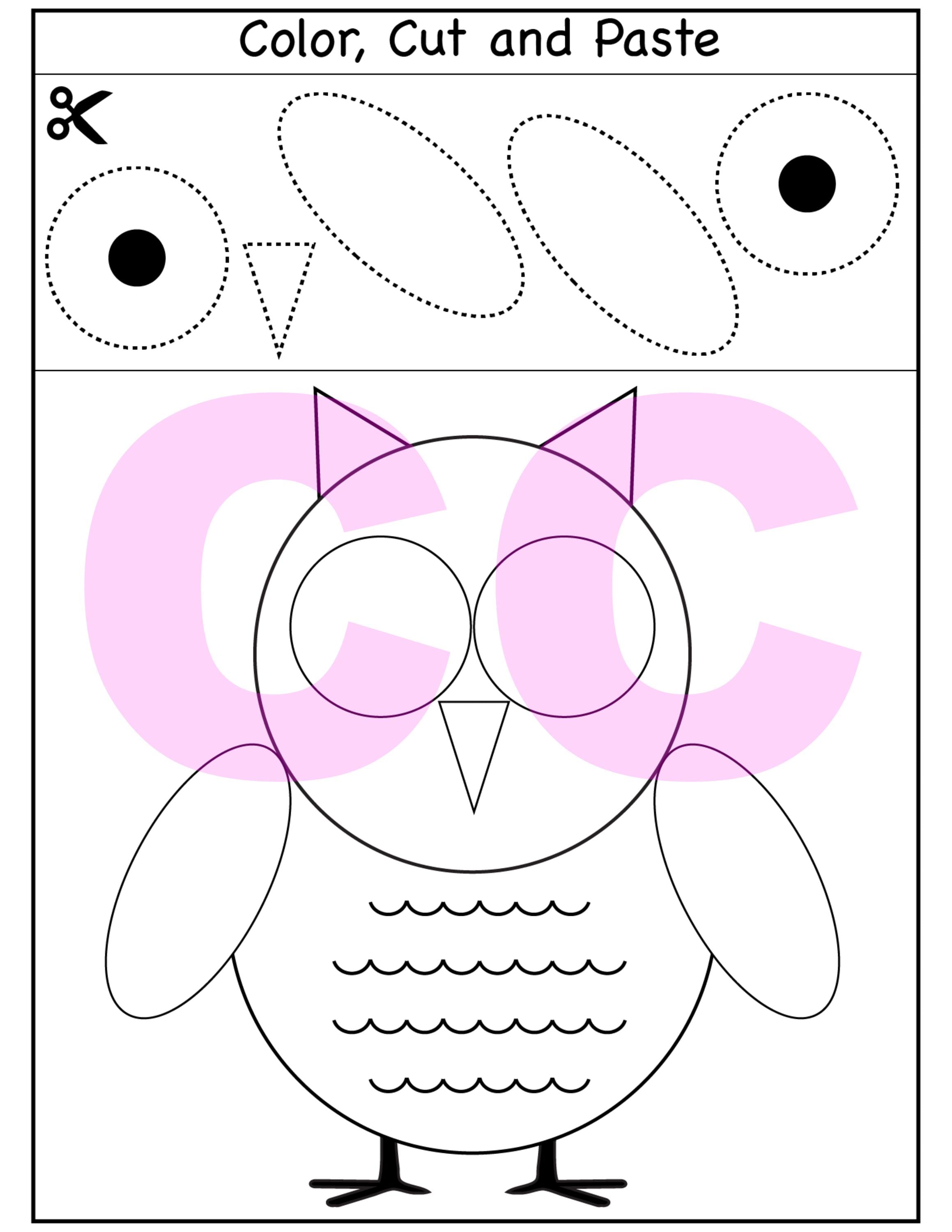 Cut and Paste Shapes Worksheet – Circle and Oval Activity for Preschool ...