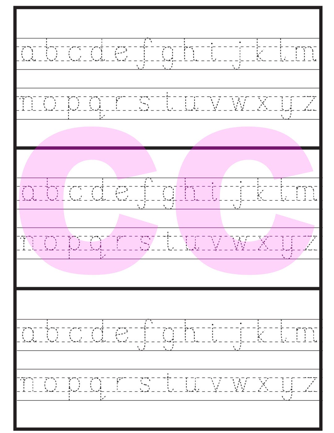 Lowercase Letter Tracing Worksheet for Kids | Preschool Alphabet ...