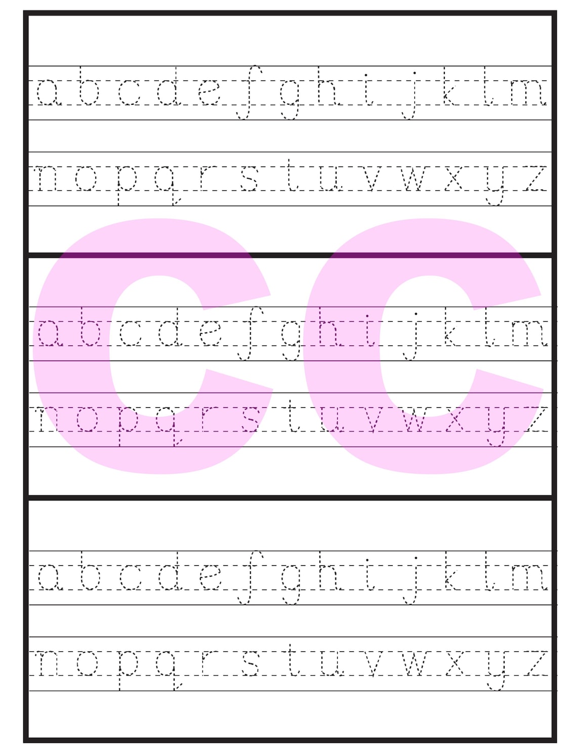 Lowercase Letter Tracing Worksheet for Kids | Preschool Alphabet ...